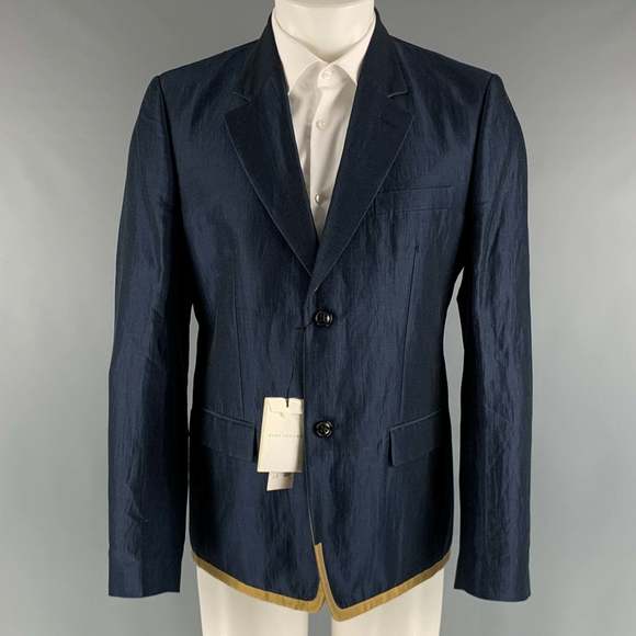 Marc Jacobs | Suits & Blazers | Marc Jacobs Navy Gold Solid Ramie ...